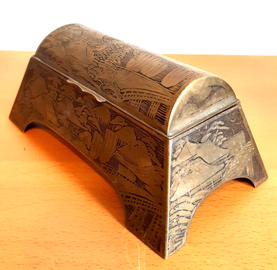 Antique Japanese Meiji Era Bronze Inkwell with Porcelain Inserts. | eBay