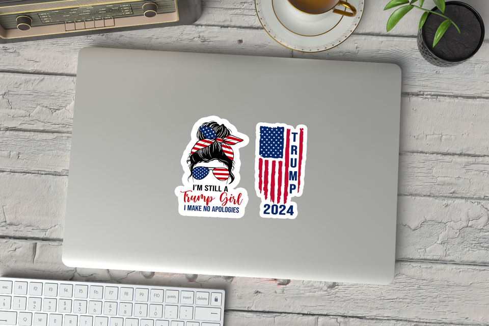 New President Trump Flag 2024 & Trump Girl Decal Patriot Sticker ...