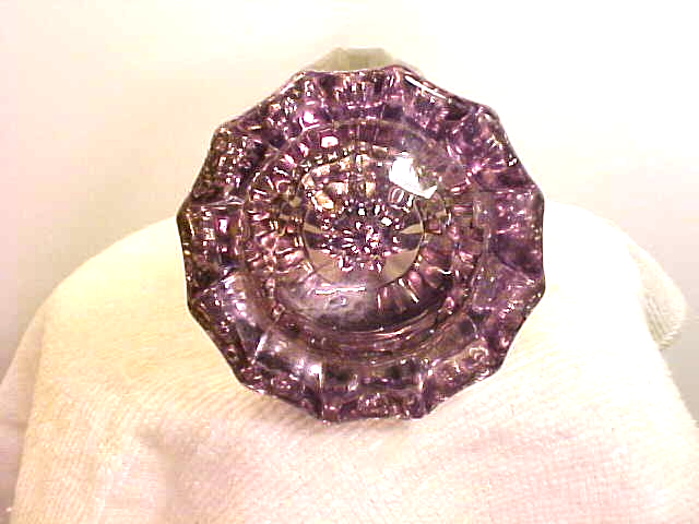 Vintage Purple Amethyst & Clear Octagon Glass Door Kmobs w/ Bar | eBay