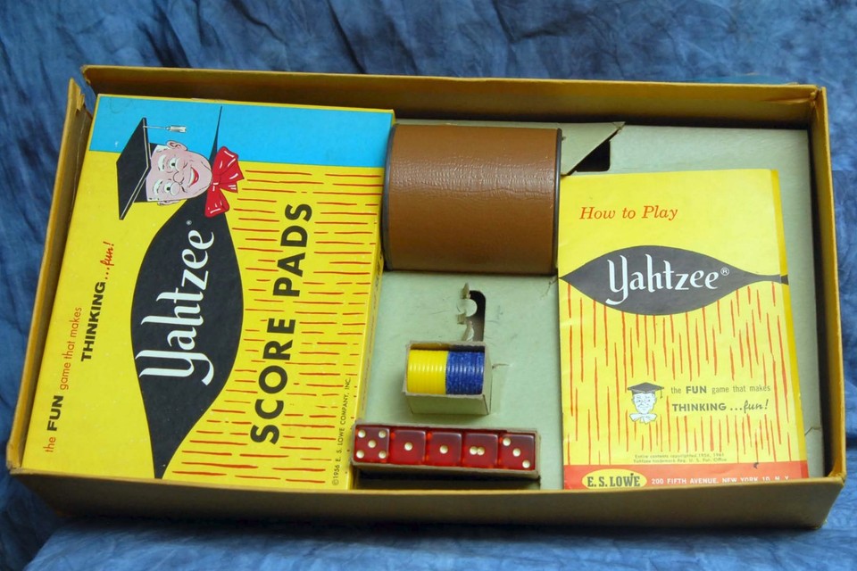 Vintage 1960s E.S. Lowe Yahtzee Game Complete with Poor Box | eBay