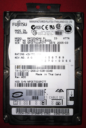 Fujitsu MHT2040AH 2.5" IDE/PATA 40GB Hard Drive (Used) - Picture 1 of 2