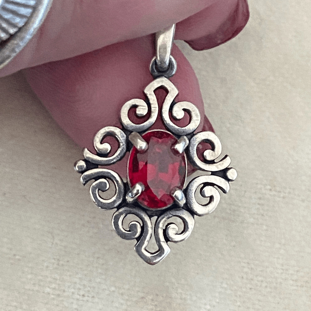 James Avery Spanish Lace July(Ruby)Birthstone Pendant - Gem