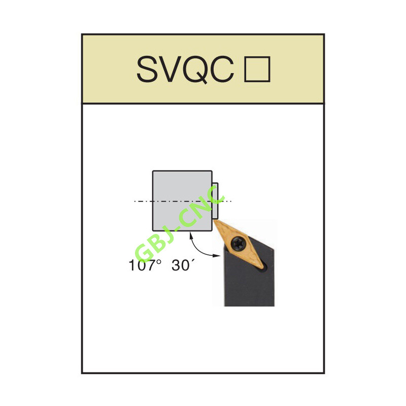 107° SVQCR SVQCL1212 1616 2020 H11K16 Cylindrical turning tool For VCMT ...