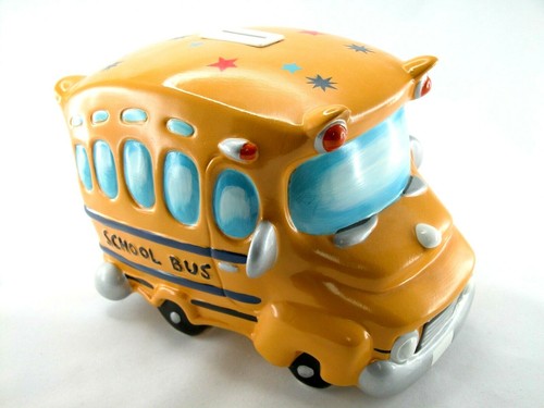 School Bus Ceramic Piggy Saving Bank with Music | eBay
