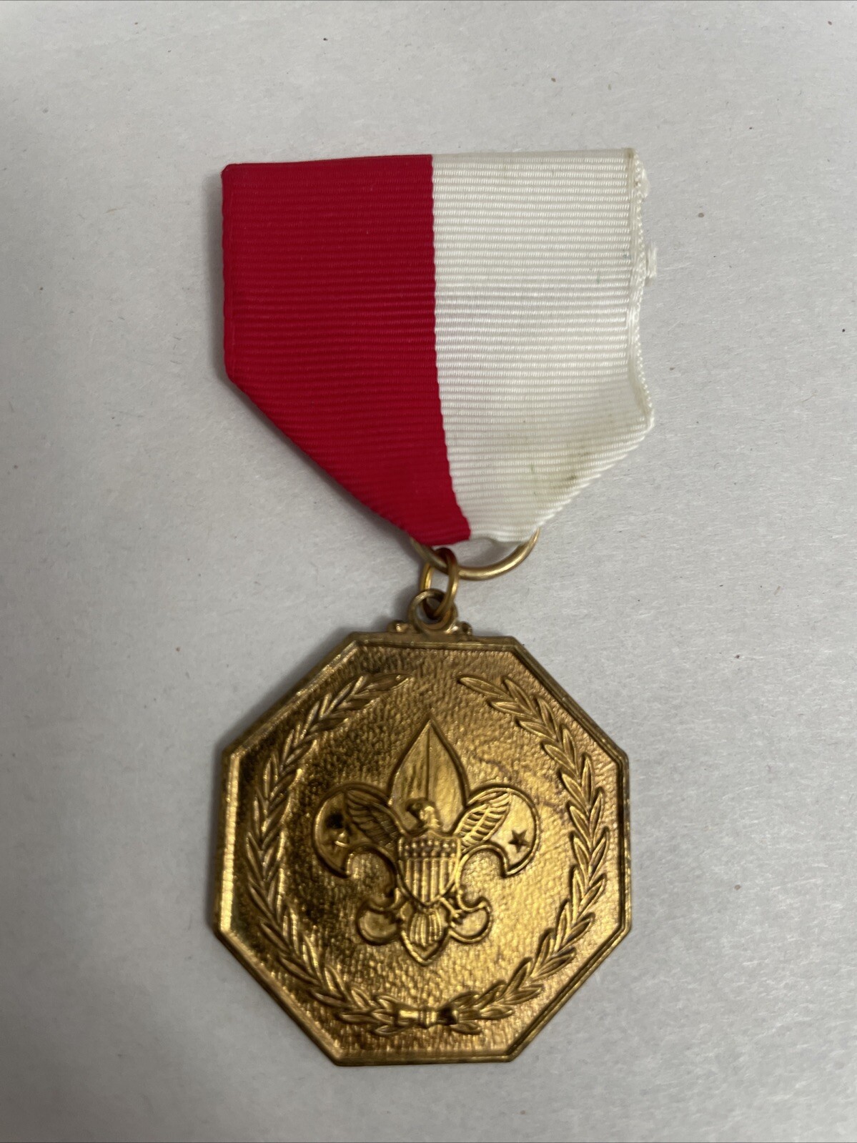 Vintage BOY SCOUTS OF AMERICA Contest Award MEDAL BSA Red & White ...