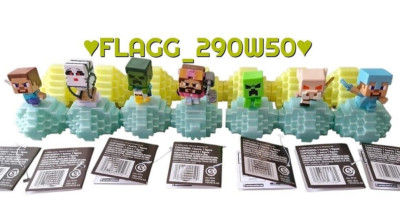 7 Minecraft Movie SPAWN EGGS MINI MODE SET Diamond Armor Steve Garrett ...