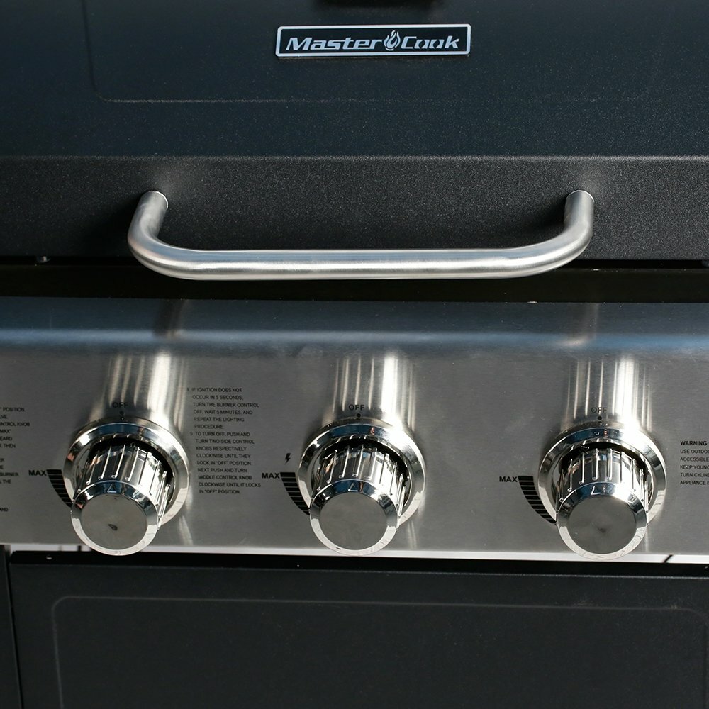 MASTER COOK BBQ Propane Gas Grill 3 Burner Stainless steel with Folding ...