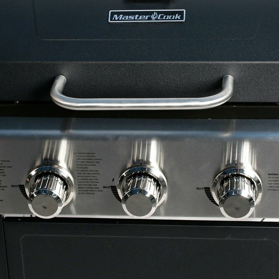 MASTER COOK Classic Liquid Propane Gas Grill 3 Bunner with Folding ...