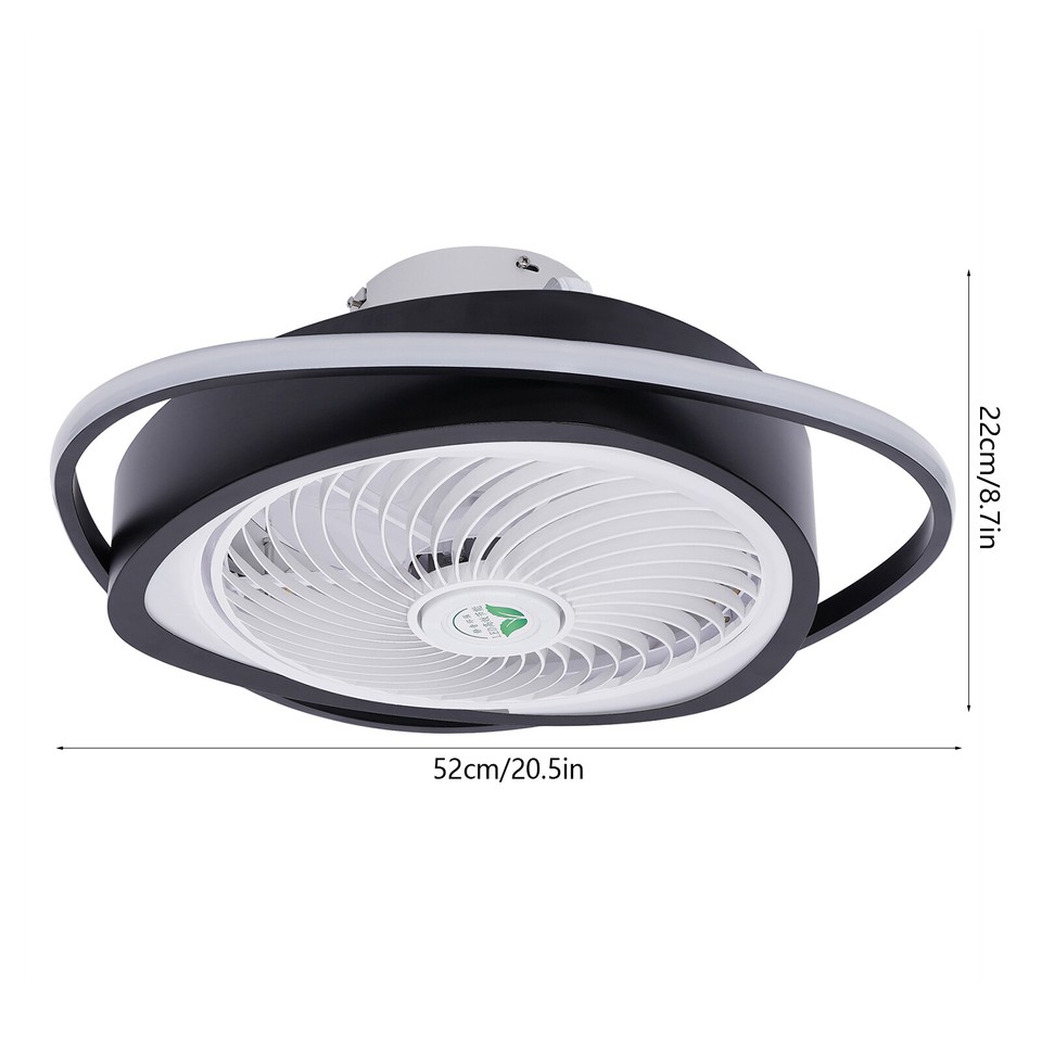 Enclosed LED Ceiling Fan Light Bladeless Ceiling Fan Lamp w/ Remote ...