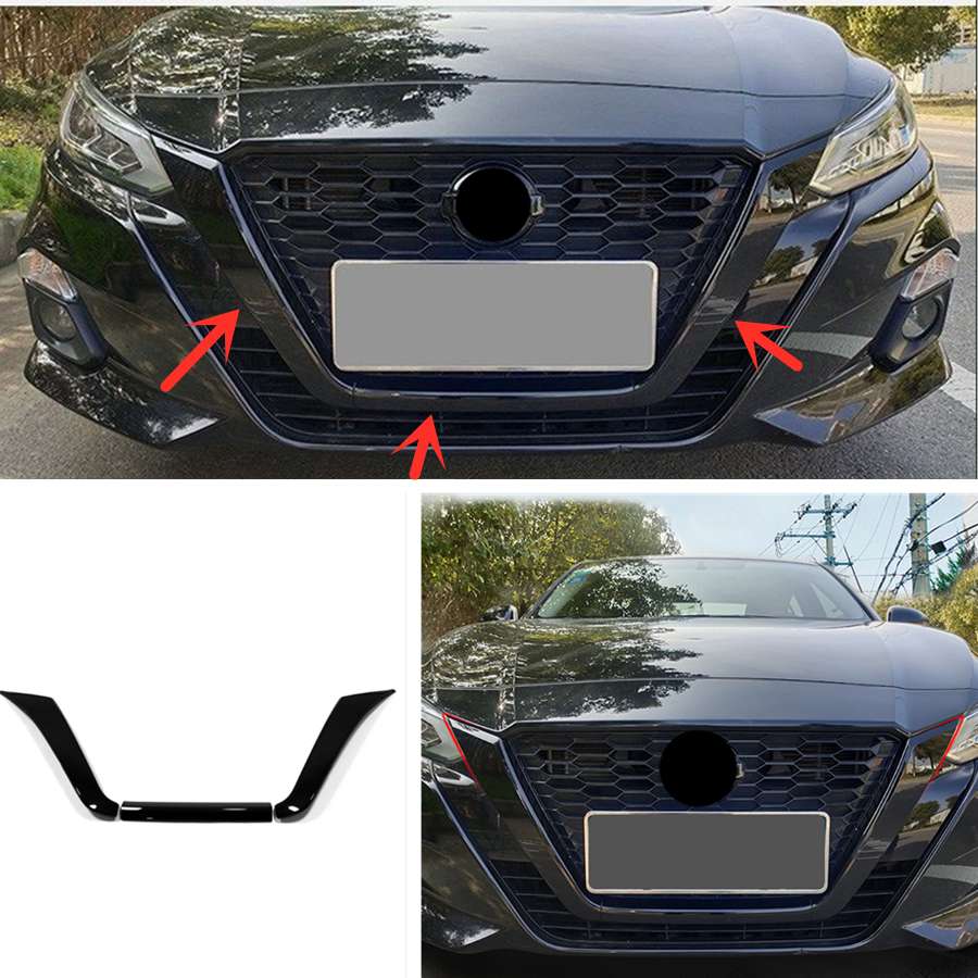 For Nissan Altima 2019-2022 Gloss Black Front Grille Grill Mesh Panel ...