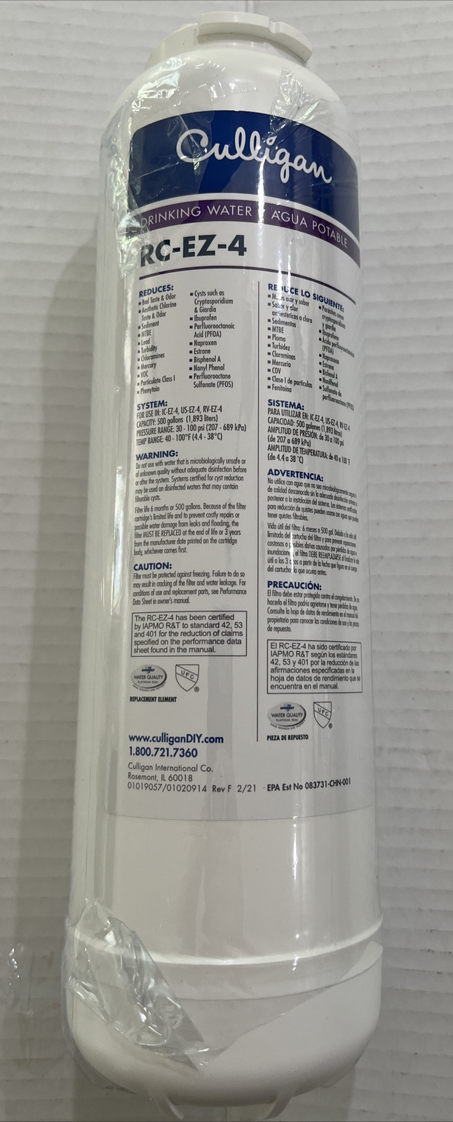 Culligan RC-EZ-4 Easy Change Replacement Water Filter Cartridge Premium ...