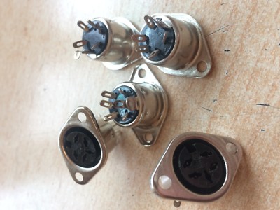Female panel mount 5 Way DIN Socket Connector 5 Pieces per order Z2530 ...