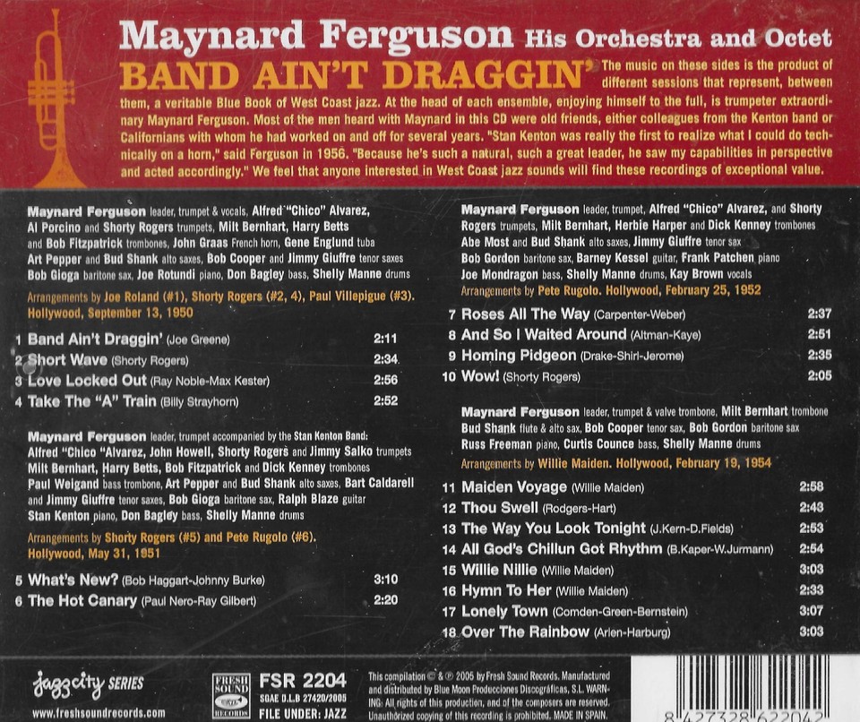 CD MAYNARD FERGUSON and His Orchestra & Octet Band Ain't Draggin' FREE ...