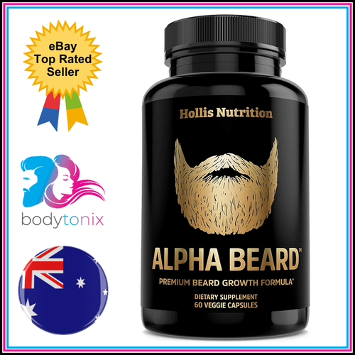 ALPHA BEARD Premium Growth Formula Facial Hair Supplement Growth Pills ...
