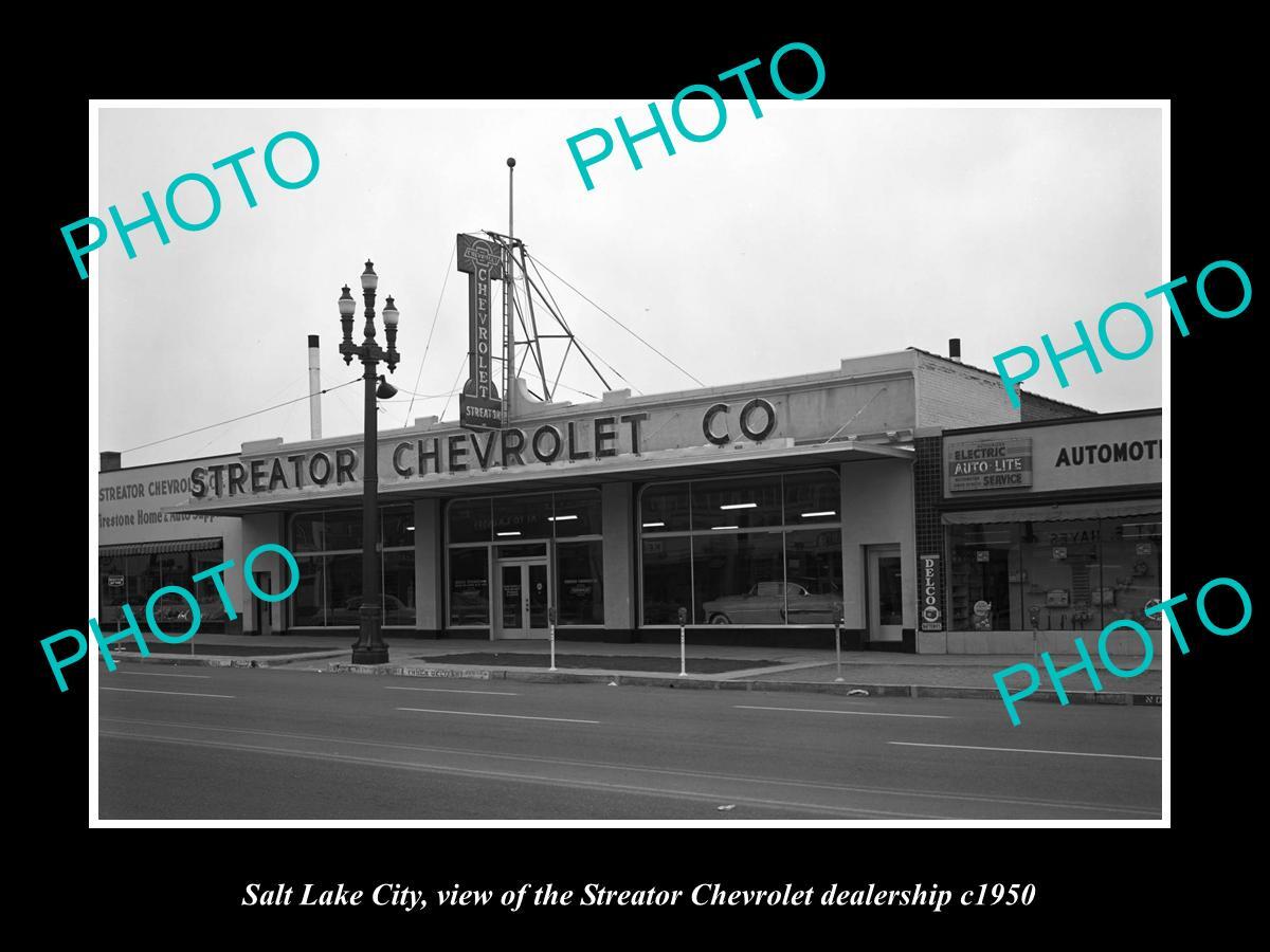 OLD LARGE HISTORIC PHOTO OF SALT LAKE CITY STREATOR CHEVROLET ...