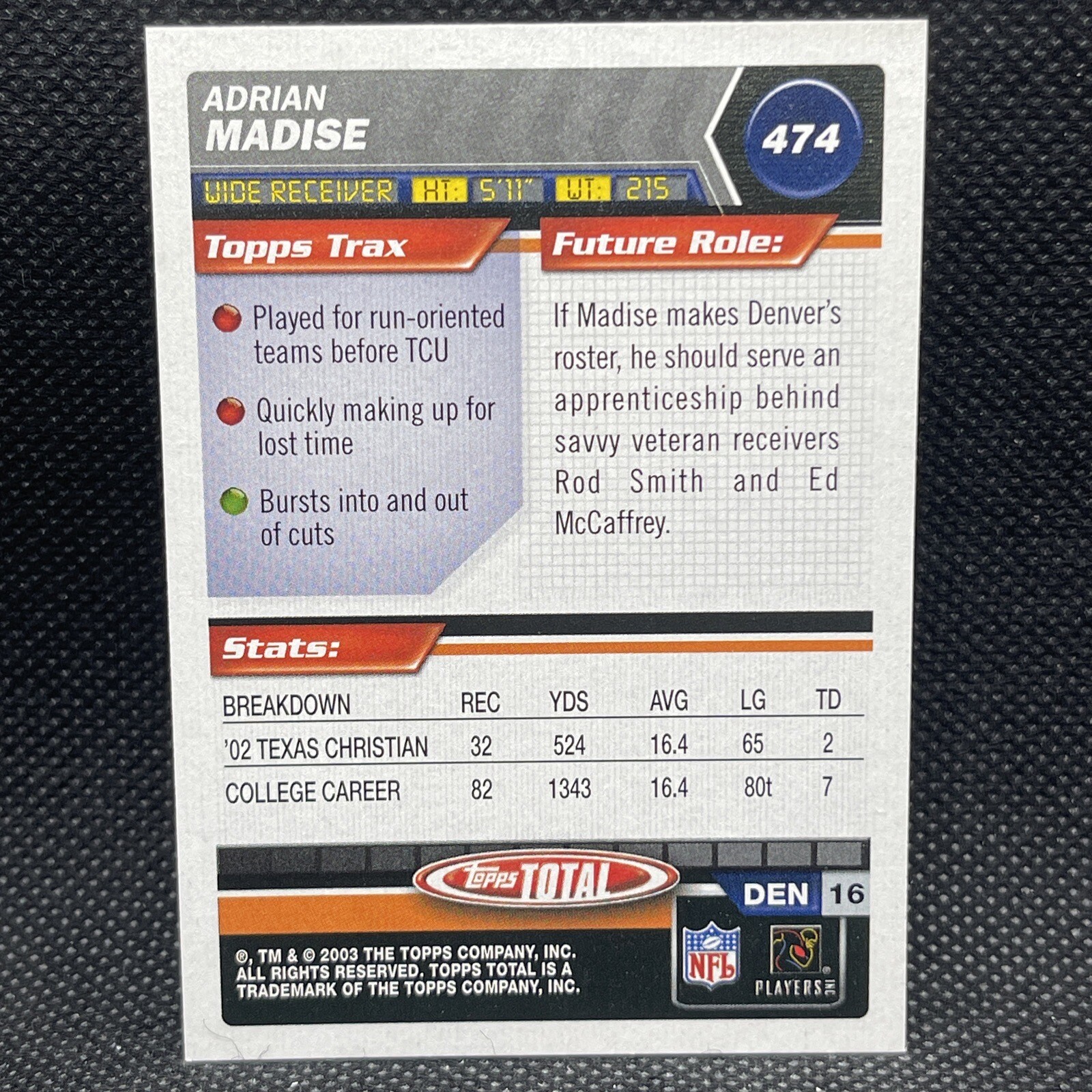 2003+Topps+Total+-+%23474+Adrian+Madise+%28RC%29 for sale online | eBay