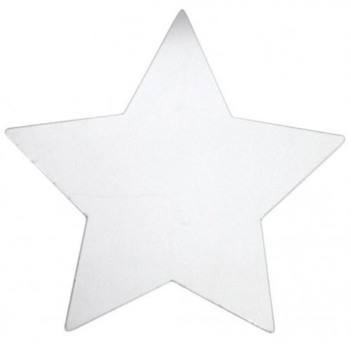 STAR mirrored wall sticker 1 big peel & stick decal light weight ...