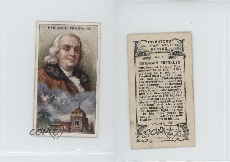 1907 Hill Inventors and Their Inventions Benjamin Franklin #4 11bd ...