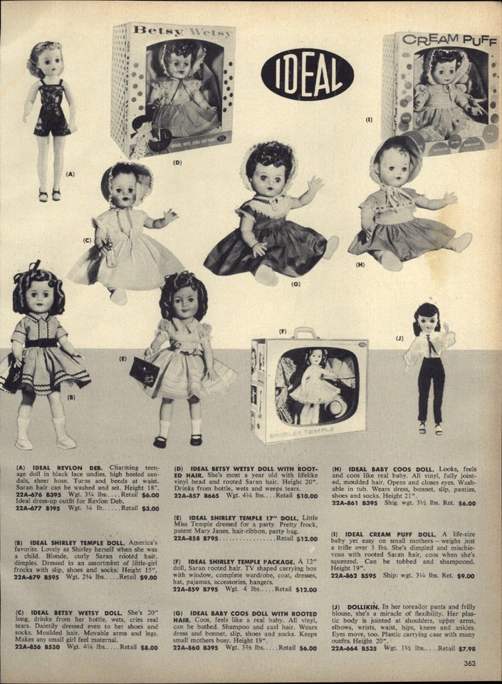 1960 PAPER AD 3 PG COLOR Ideal Patti Play Pal Penny Doll Rita Baby Tear ...