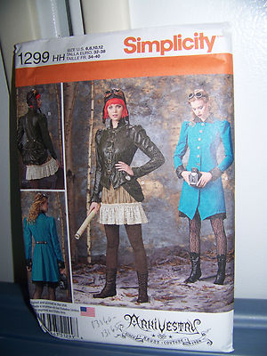 Simplicity Pattern # 1299 Co Play Fantasy Costume skirt Jacket ...
