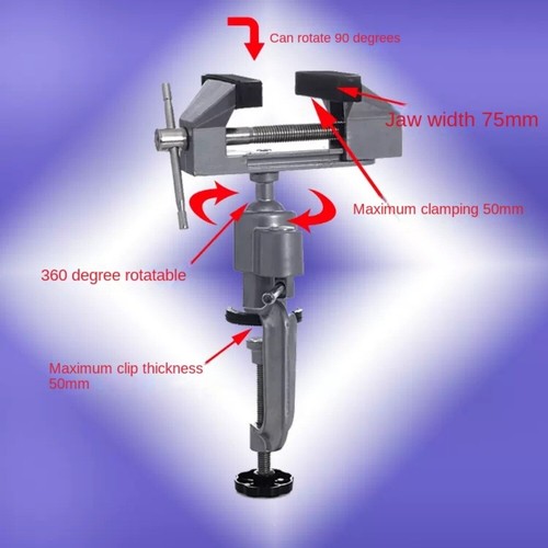 Desk Vise 360 Degree Rotary Small Desk Vise Rotary Aluminum Vise Tools ...