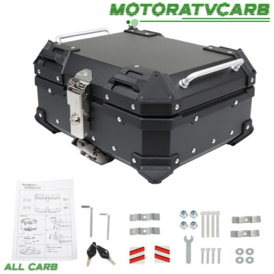 Motorcycle Aluminum Trunk Rear Top Case Luggage Tour Tail Tool Box Lock ...