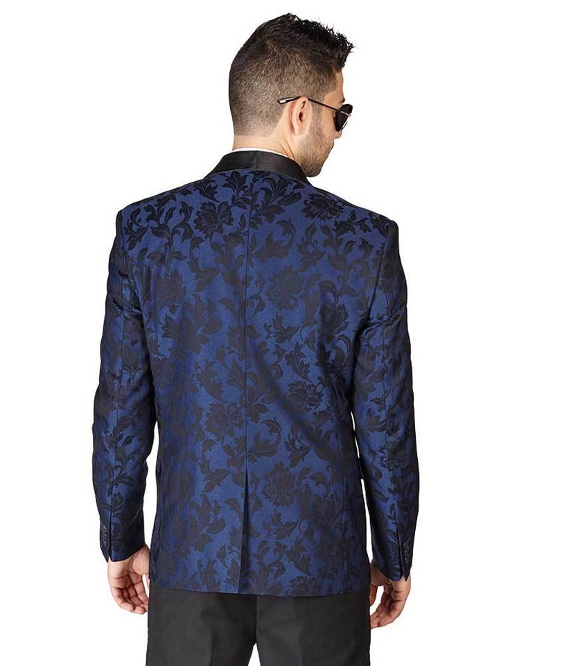 Slim Fit 1 Button Tuxedo Shawl Lapel Floral Jacket Dinner Blazer Coat ...
