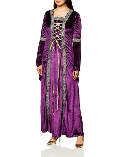 Renaissance Mid-evil Lady Halloween, Cosplay, Dress up Costume Purple ...