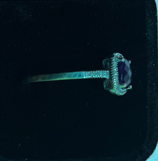 Vintage Ring EMA 10k White Gold Amethyst W/ Diamonds Woman’s Jewelry | eBay