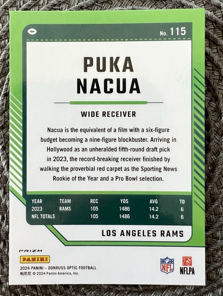 2024 Panini Donruss Optic - Puka Nacua #115 Stars Prizm LA Rams | eBay