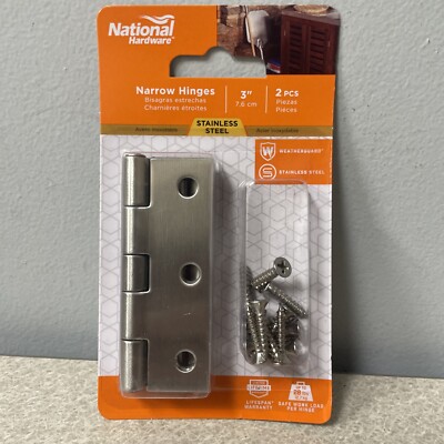 National Hardware N348-995 Stainless Steel Narrow Tight Pin Hinge 3 in ...
