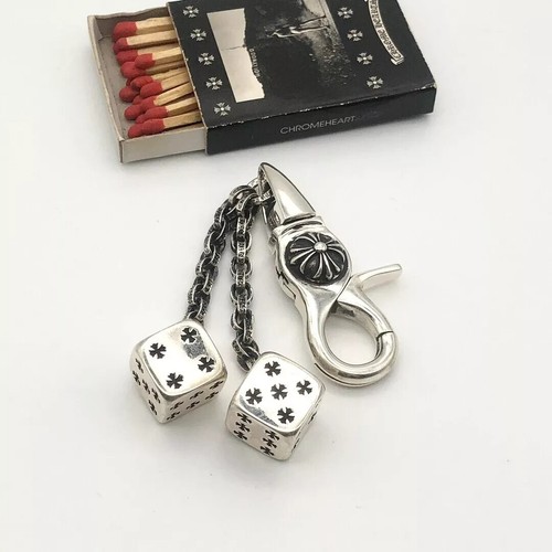 Chrome hearts 925 silver cross dice key chain | eBay