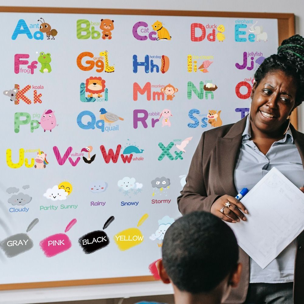 PVC Alphabet Numbers Wall Decals Removable Learning Educational Kids Toddlers | eBay