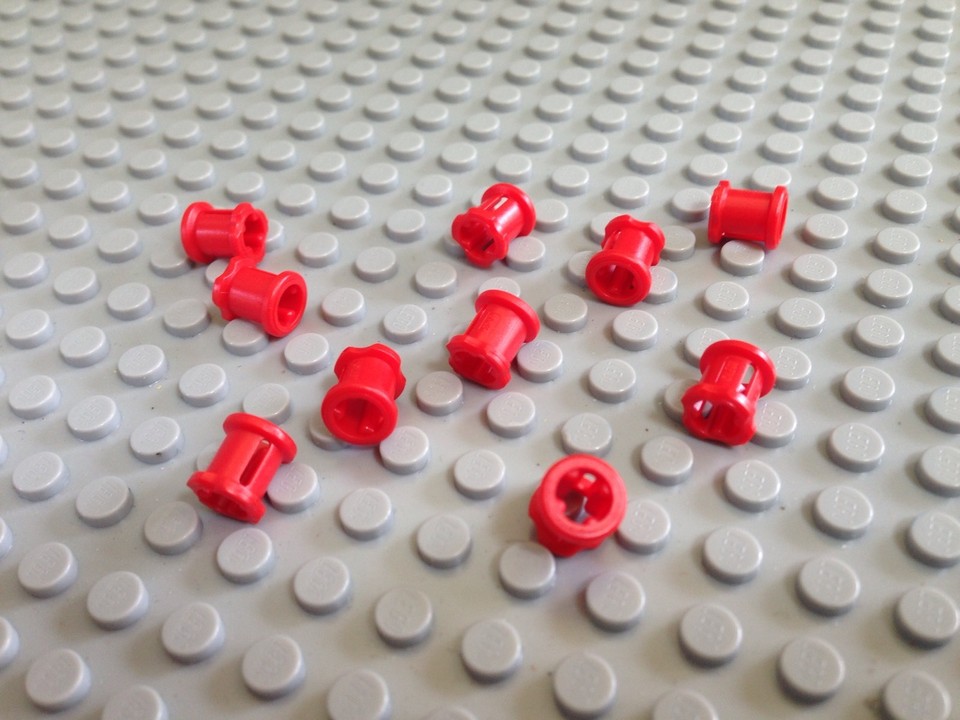 NEW / LEGO / 10 Red Parts / Technic Pieces / Bushing For Cross Axle ...