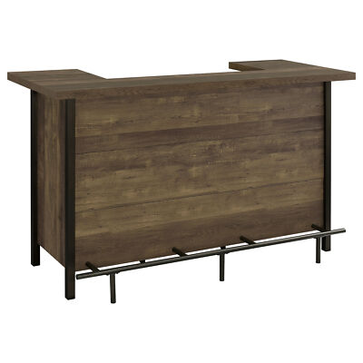 Industrial Style Rectangular Storage Home Bar Unit In Rustic Oak | eBay