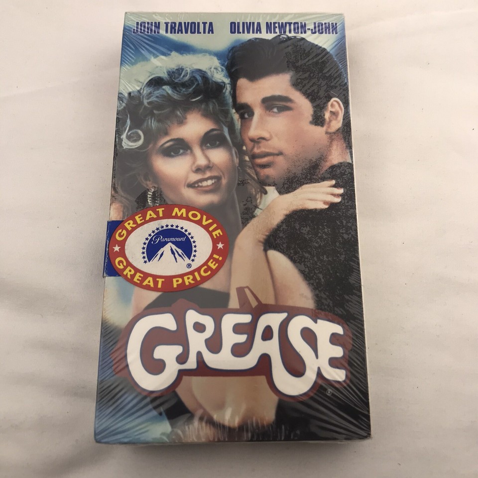 Grease Paramount VHS Tape SEALED 1990 Vintage 1977 Hype Sticker John ...