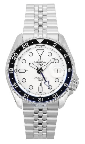 Seiko 5 Sports White Dial Automatic 100M Men's Watch SSK033K1 ...