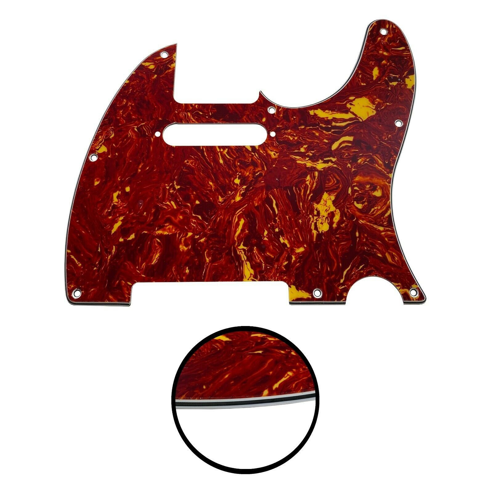 3-ply Tele Telecaster Scratchplate + 8 SCREWS White Pickguard Scratch ...