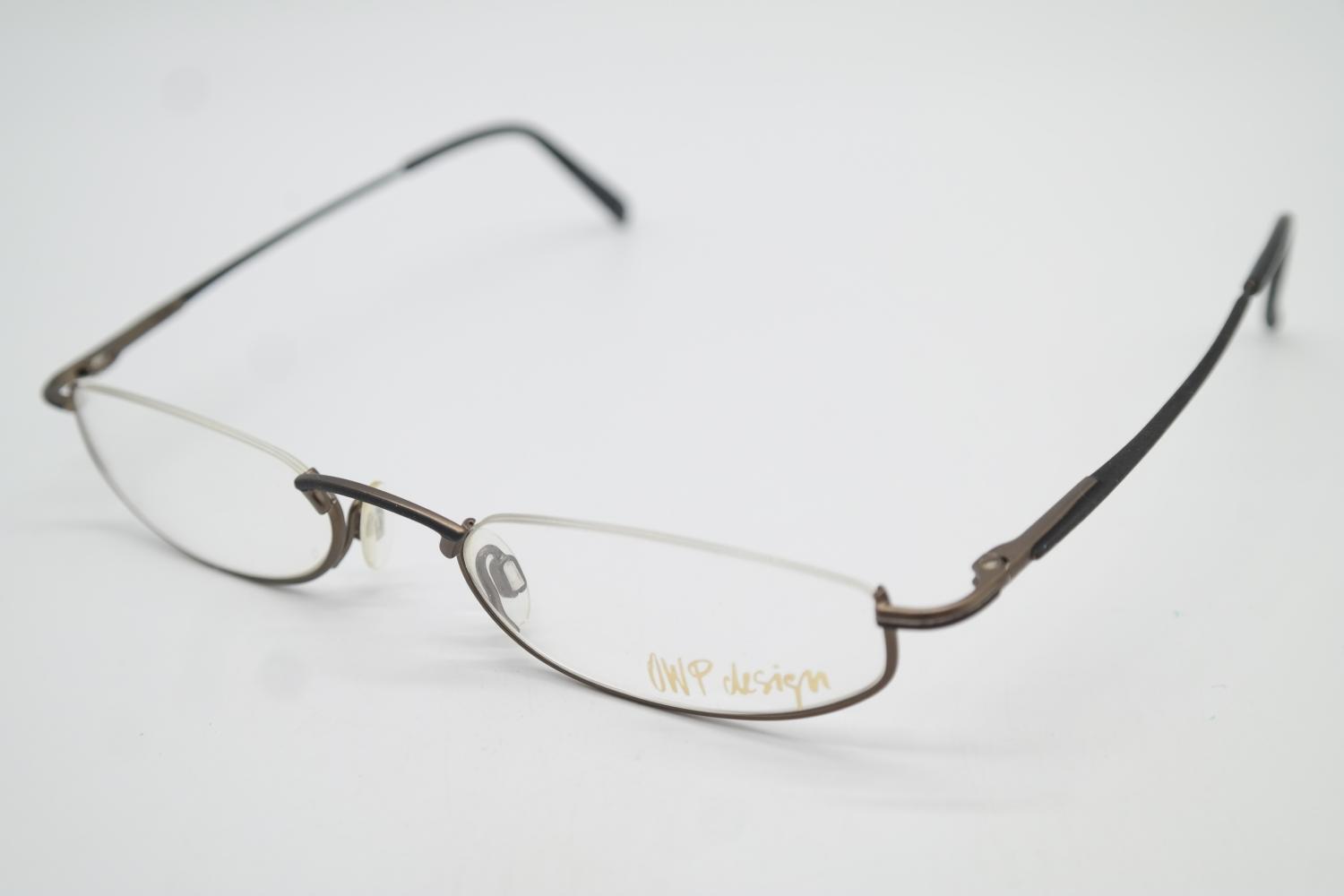 Vintage Brille OWP Design 8517 Bronze Schwarz Halbrand Brillengestell ...