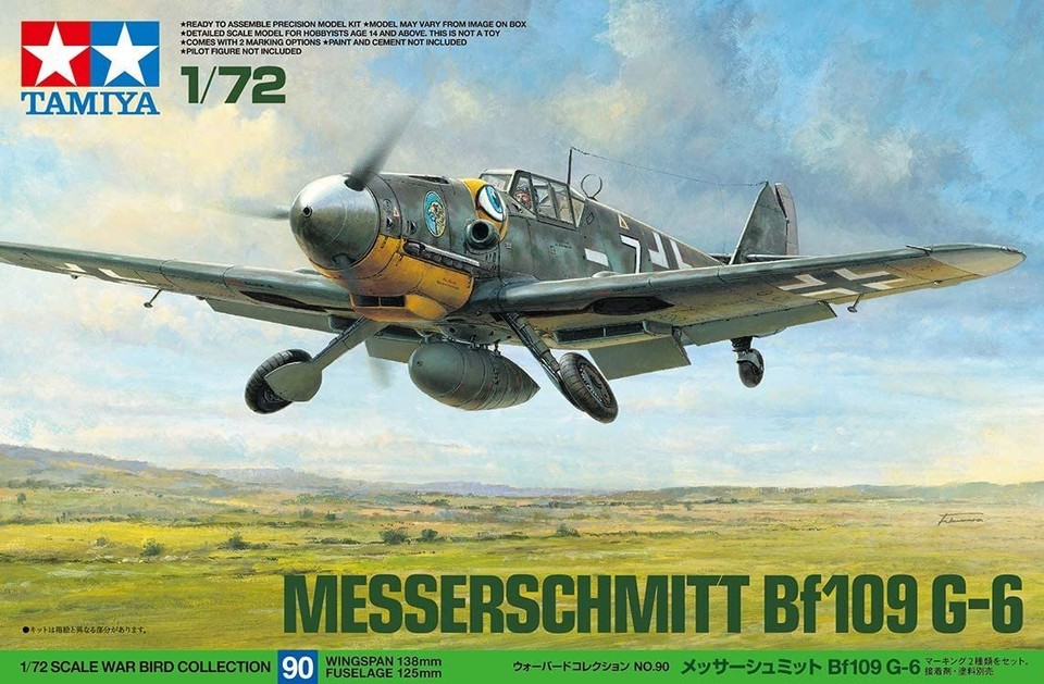 Tamiya 60790 1/72 Messerschmitt BF109 G-6 Plastic Model Airplane Kit ...