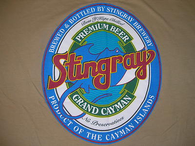 Stingray Beer T Shirt Grand Cayman Islands Brewery Premium Brew Size ...
