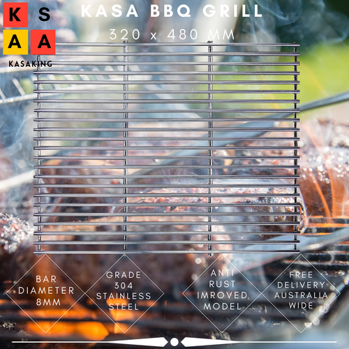 Kasa Bbq Grill Grille Plate 48 X 32 Cm Solid 8mm Barbecue Bars ...