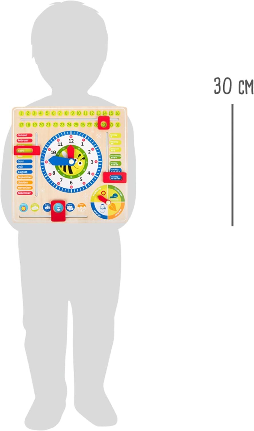 small foot 4765 wooden learning clock "busy bee", learning board for ...