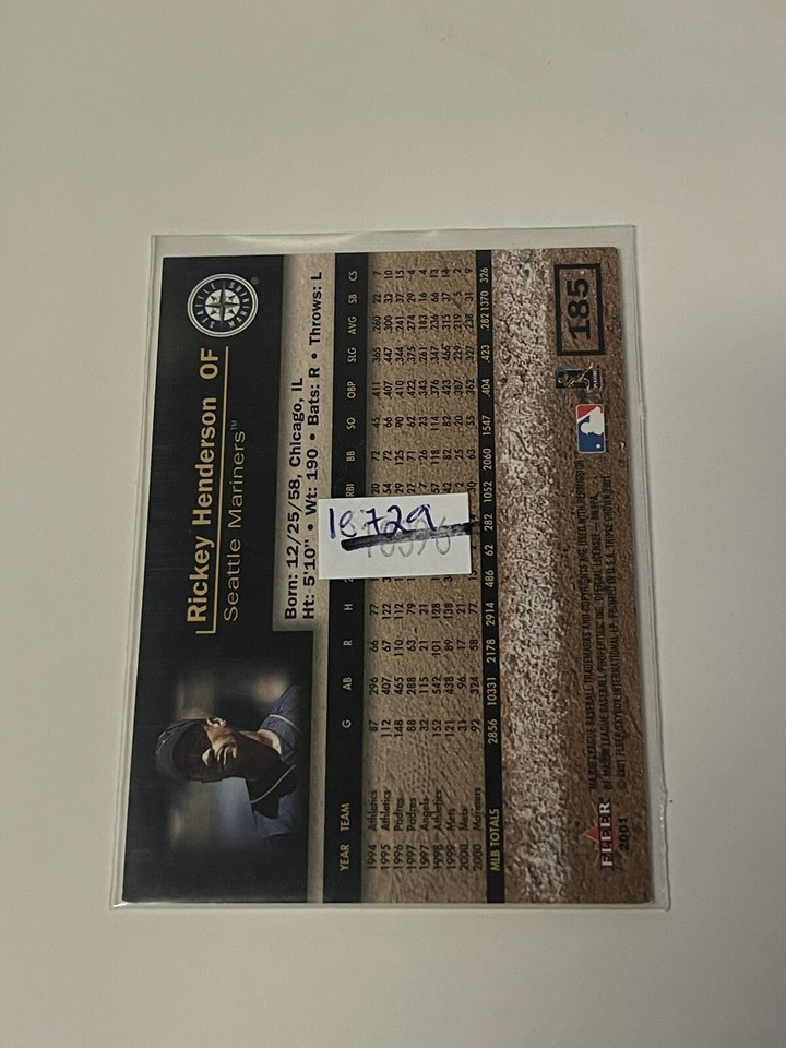 2001 Fleer Triple Crown #185 Rickey Henderson **018729 | eBay