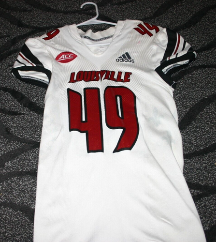 Louisville Cardinals Football Boosie Whitlow Game used White Jersey #49 ...