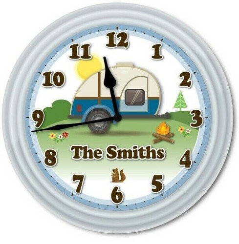 Camper Wall Clock - Teardrop Travel Trailer RV Camping Kit Campground ...