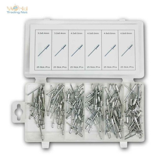 Blindnieten 150tlg Set Aluminium Popnieten im Sortimentskasten ...