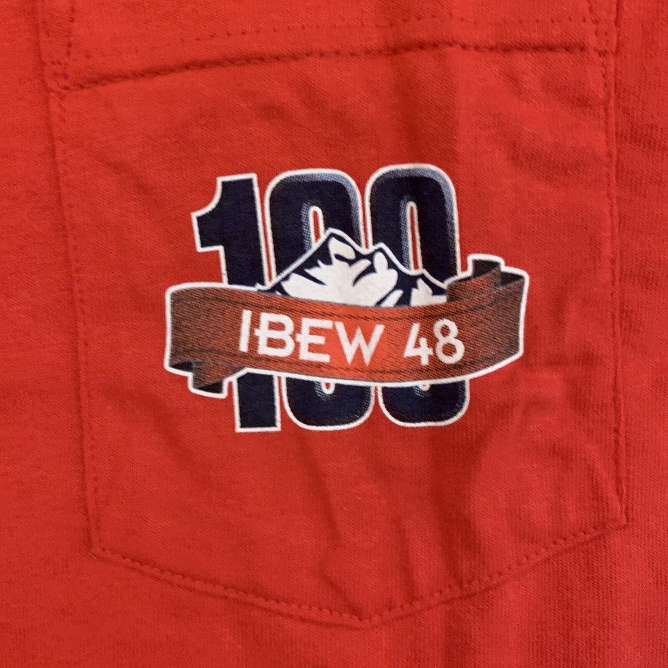 IBEW Local 48 Shirt Mens 3XL Red Training Centennial Celebration | eBay