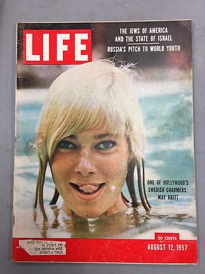 LIFE MAGAZINE AUGUST 12, 1957 MAY BRITT JEWS OF AMERICA AND THE STATE ...