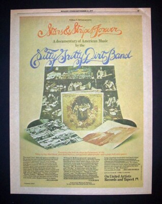Nitty Gritty Dirt Band Stars & Stripes Forever 1974 Poster Type Advert ...